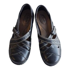 Clarks | Shoes | Clarks Collection Loafers 8m Women Black Leather Shoes ...